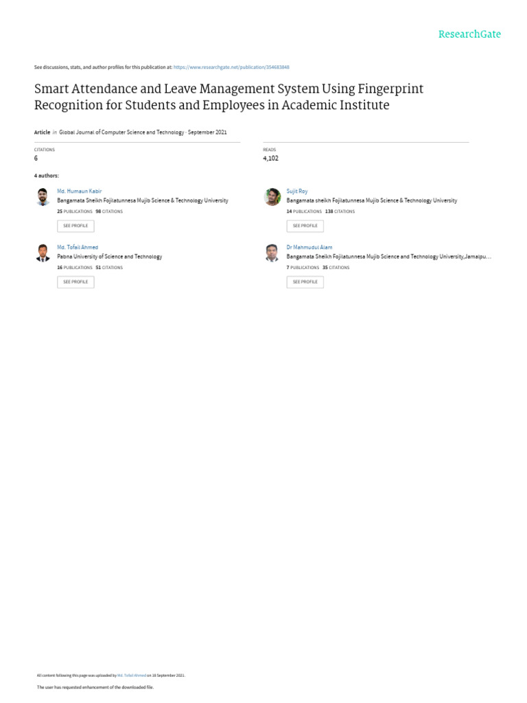 Smart Attendance and Leave Management System Using Fingerprint ...