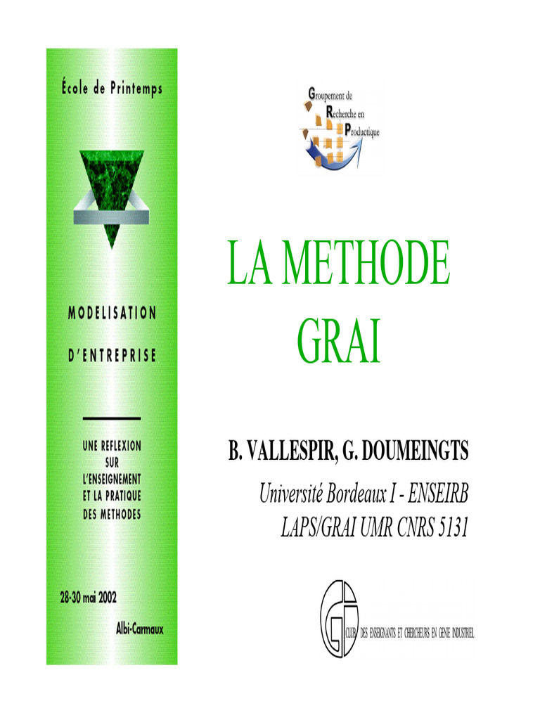 Méthode GRAI : Modélisation et Décision | PDF | Méthode scientifique ...