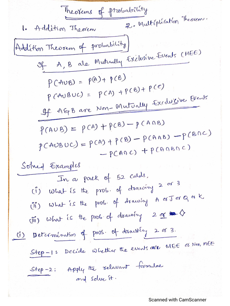 3. Addition Theorem of Probability | PDF