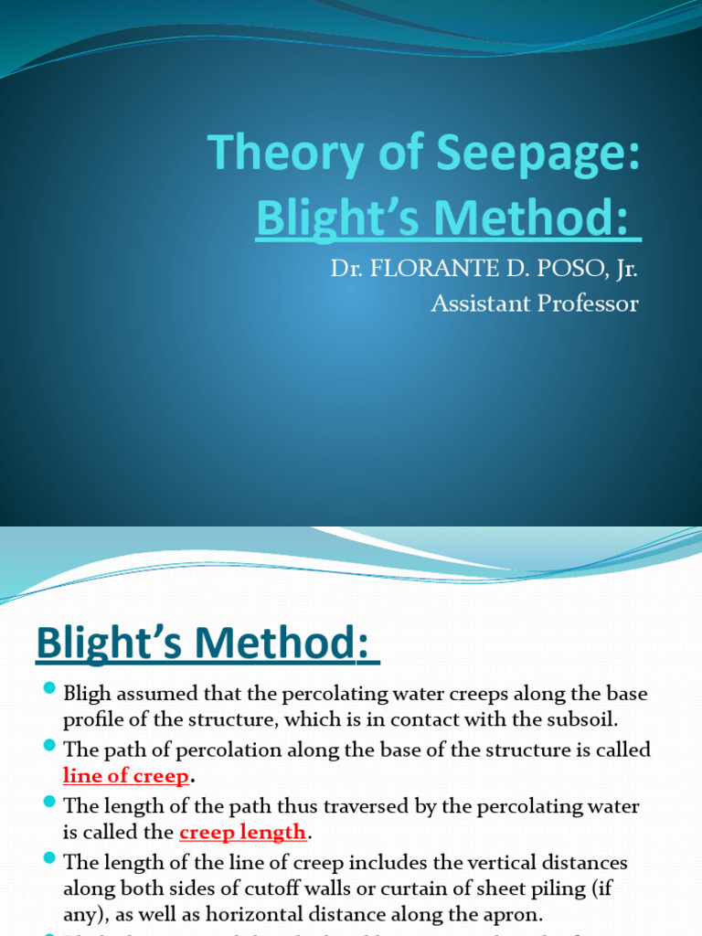 3a Bligh's Method | PDF | Soil Mechanics | Applied And ...