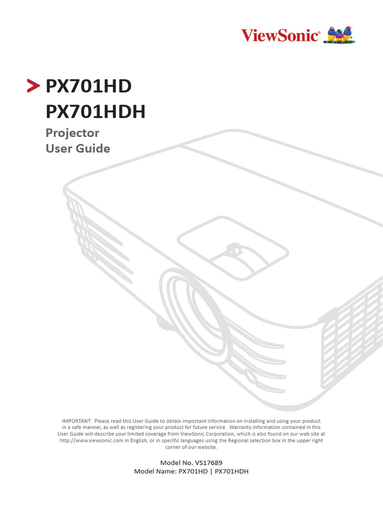 Px701hd Px701hdh Ug Eng Viewsonic Projecter | PDF | Hdmi | Menu (Computing)