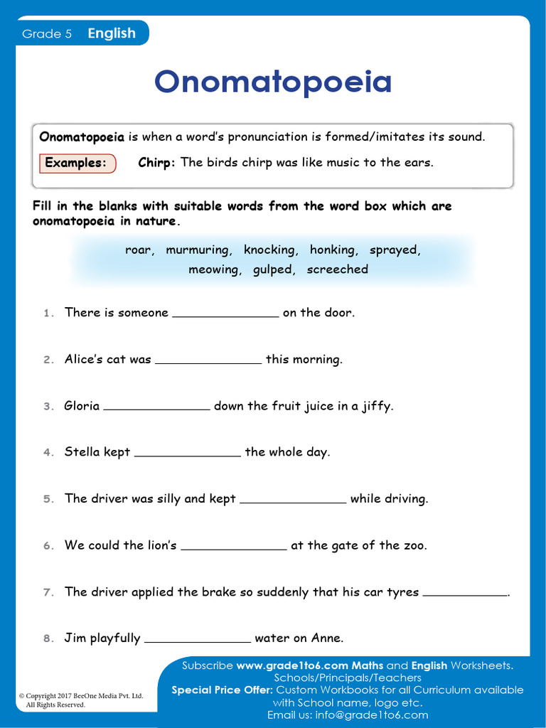 Onomatopoeia - Figurative Language | PDF