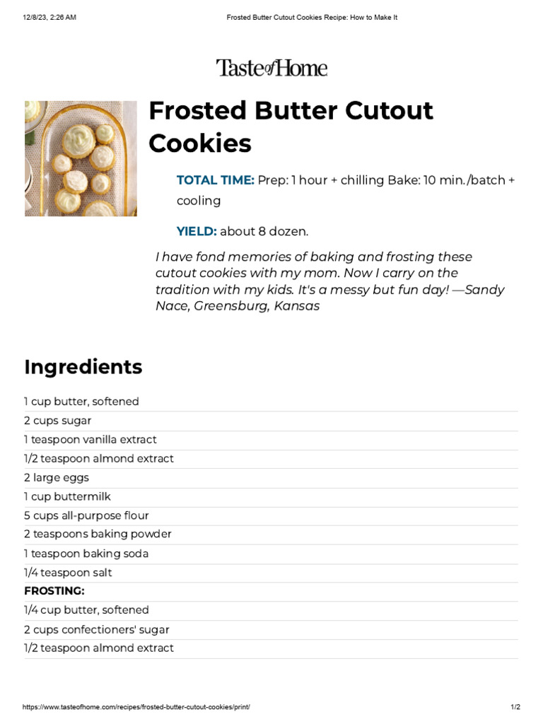 Frosted Butter Cutout Cookies Recipe_ How to Make It | PDF | Butter ...