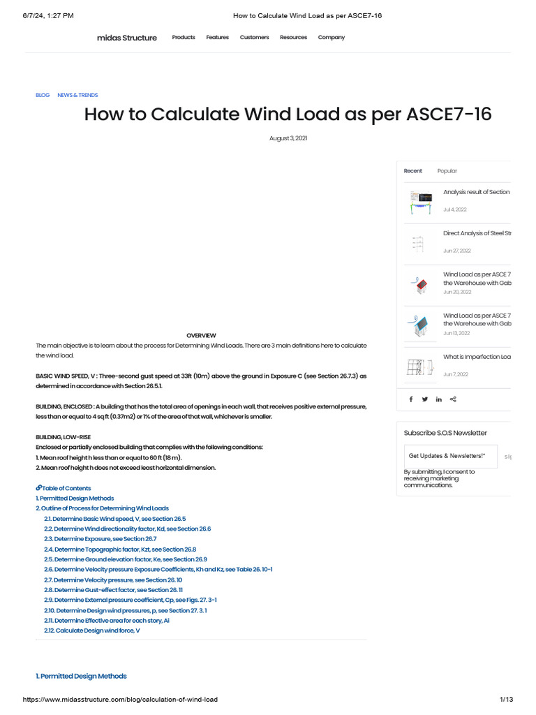 How to Calculate Wind Load as per ASCE7-16 | PDF | Wind Speed | Force