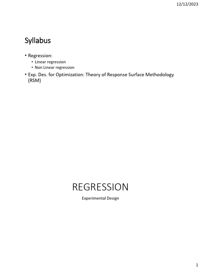 REGRESSION | PDF | Coefficient Of Determination | Regression Analysis