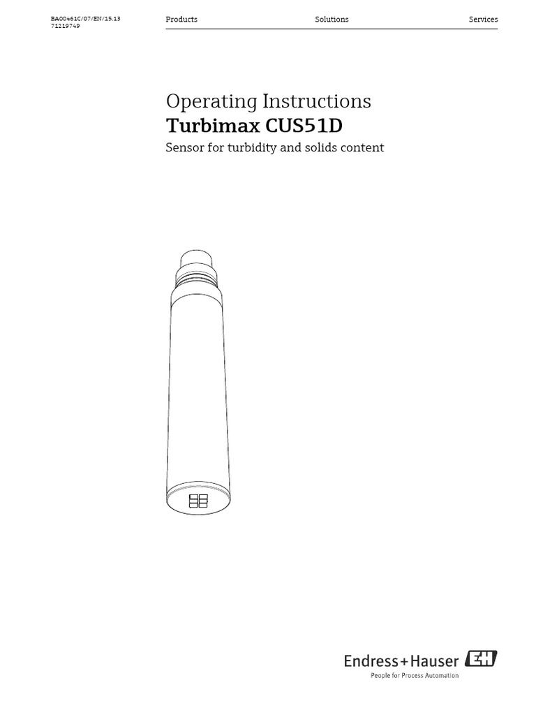 Turbimax CUS51D Operating Instructions | PDF | Packaging And Labeling ...