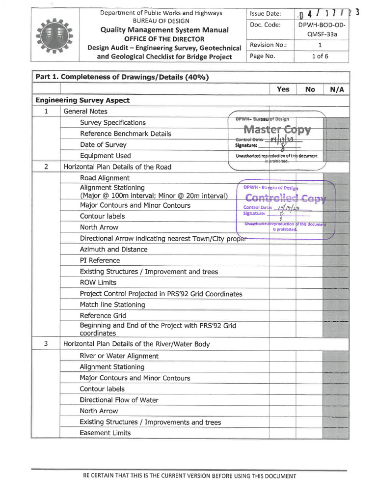 QMS33a SID-BrD Checklist | PDF