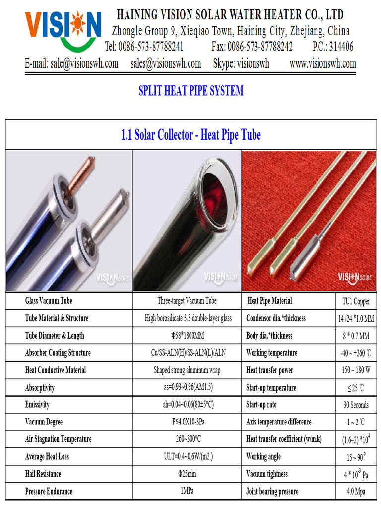 1.4 Split Heat Pipe System | PDF | Water Heating | Pipe (Fluid Conveyance)