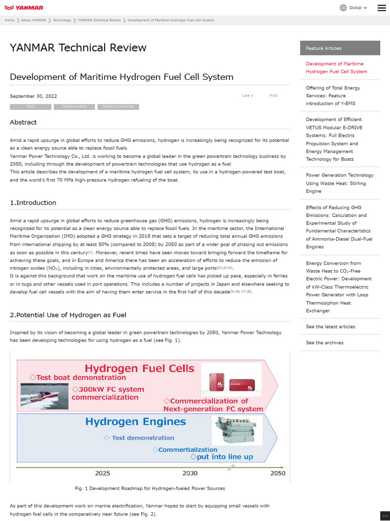 Maritime Hydrogen Fuel Cells | PDF | Fuel Cell | Hydrogen Economy