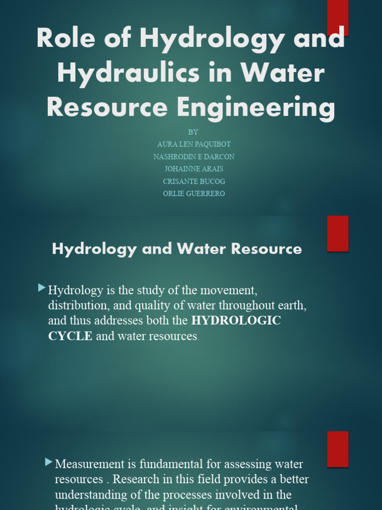 Role of Hydrology and Hydraulics in Water Resource111 | Download Free PDF | Hydrology | Water Cycle