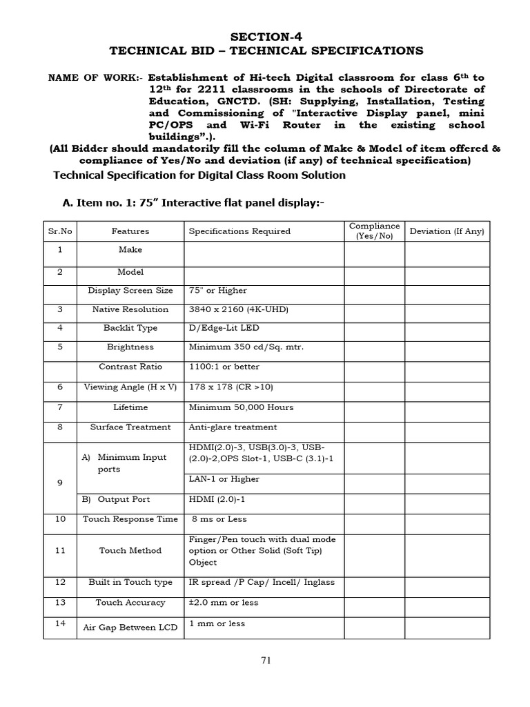 Technical Spec Smartboard | PDF | Android (Operating System ...