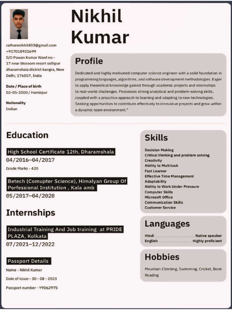 Nikhil Resume | PDF