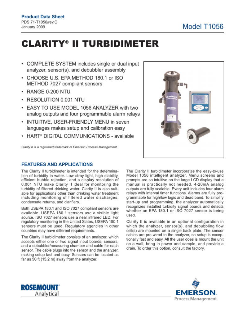 Liq ProdData 71-T1056 ClarityII | PDF | Sensor