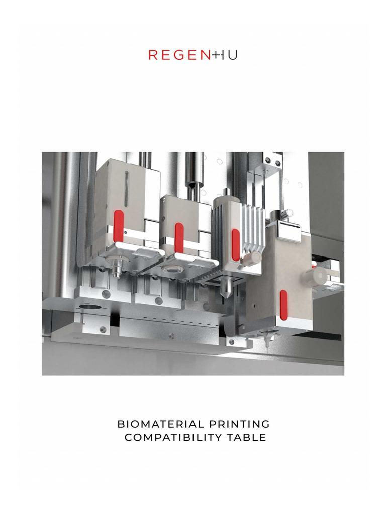 Biomaterial Printing Compatibility Table | PDF | Composite Material ...