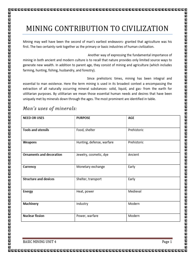 Basic - Mining Unit 4 | PDF | Mining