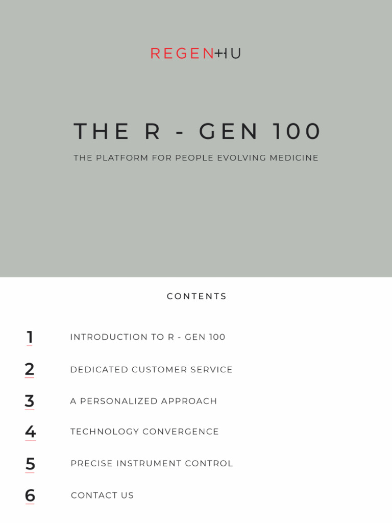 Regenhu Brochure R Gen 100 Final | PDF