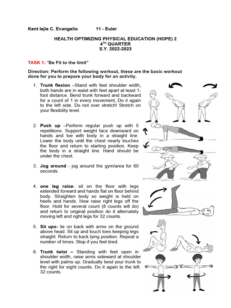 HEALTH OPTIMIZING PHYSICAL EDUCATION (HOPE) 2 | PDF | Anatomical Terms ...