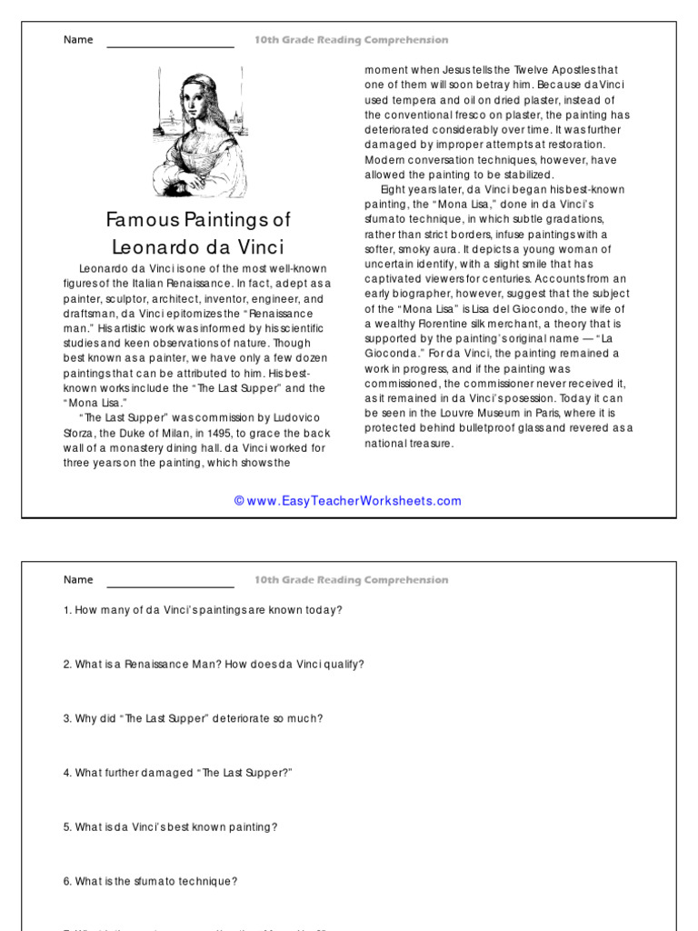 4 Reading Comprehension Passages | PDF | Leonardo Da Vinci | Water 4 Reading Comprehension Passages | PDF | Leonardo Da Vinci | Water
