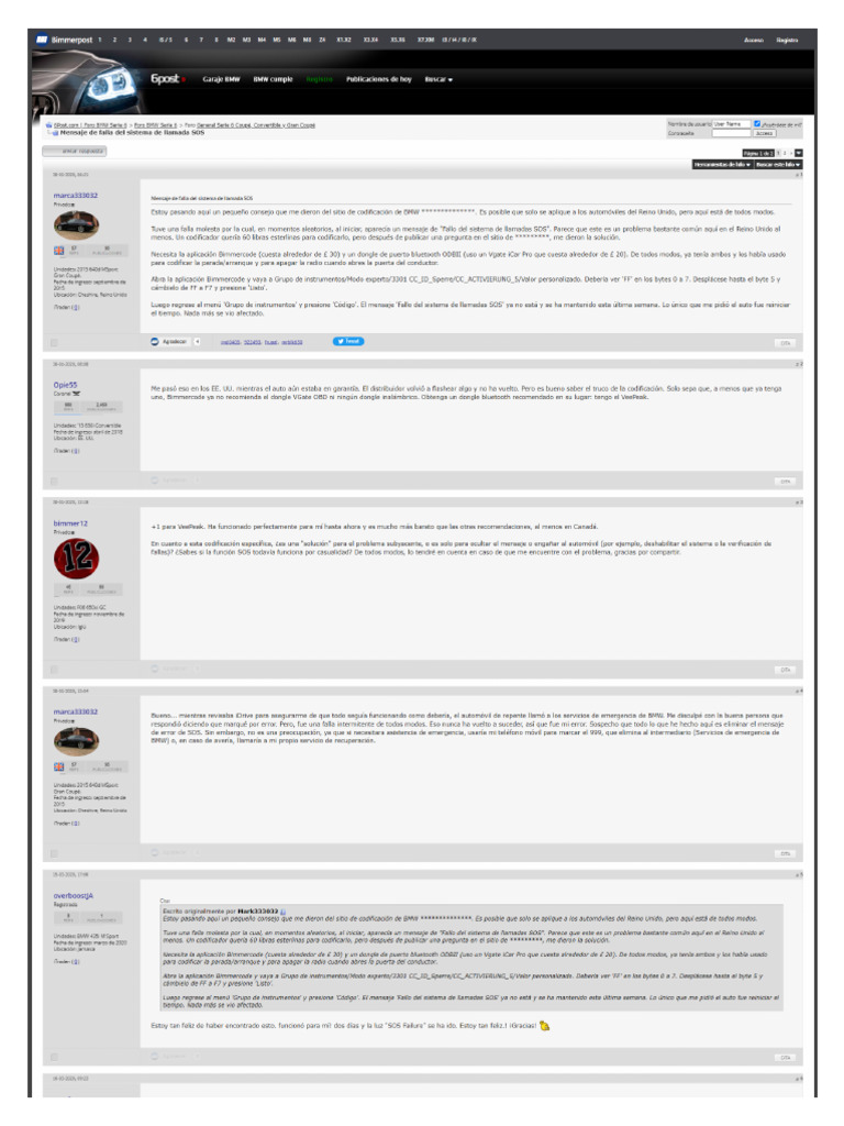 BMW Emergency Call Malfunction Codes | PDF
