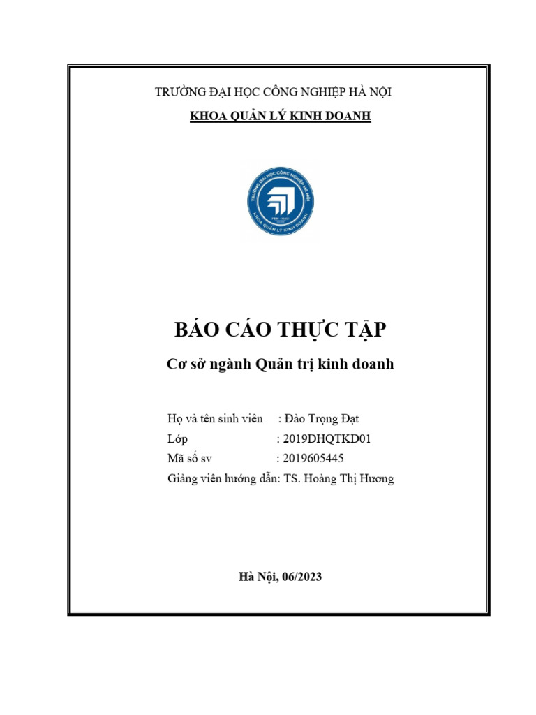 Dao Trong Dat-2019605445-2-Báo Cáo Thực Tập Cơ Sở Ngành Quản Trị Kinh ...