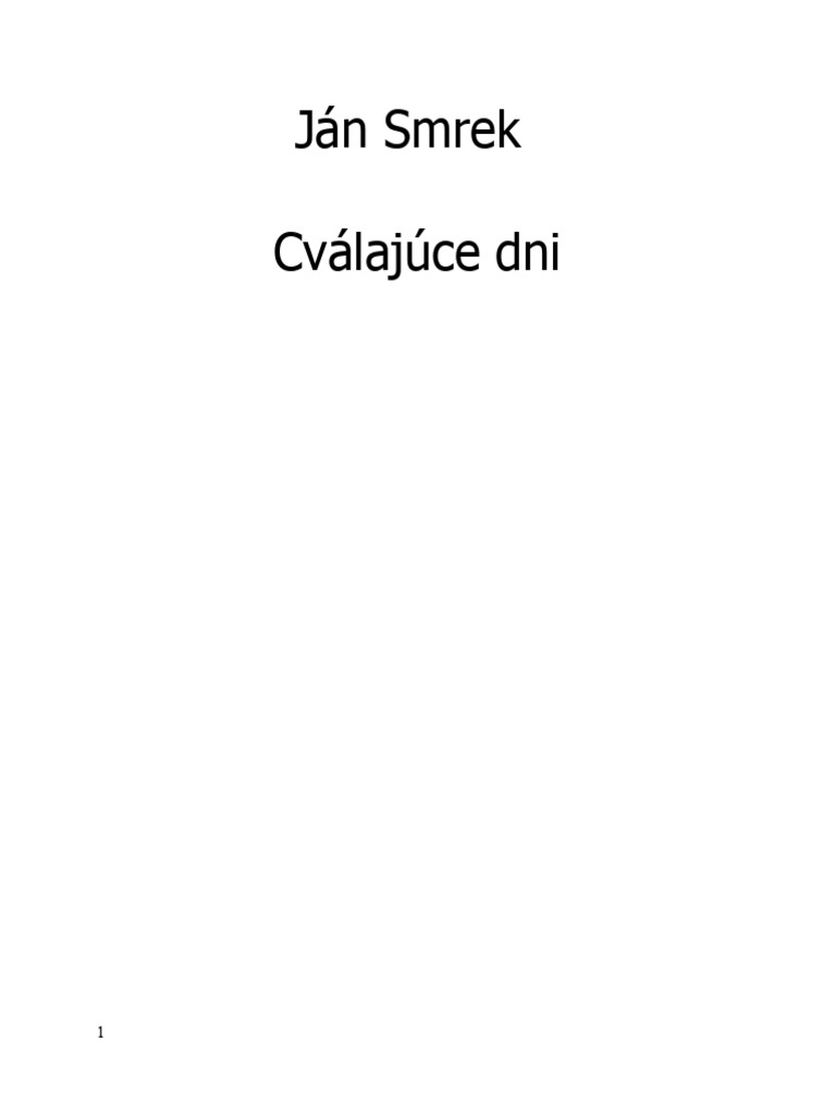 Ján Smrek - Cválajúce dni | PDF