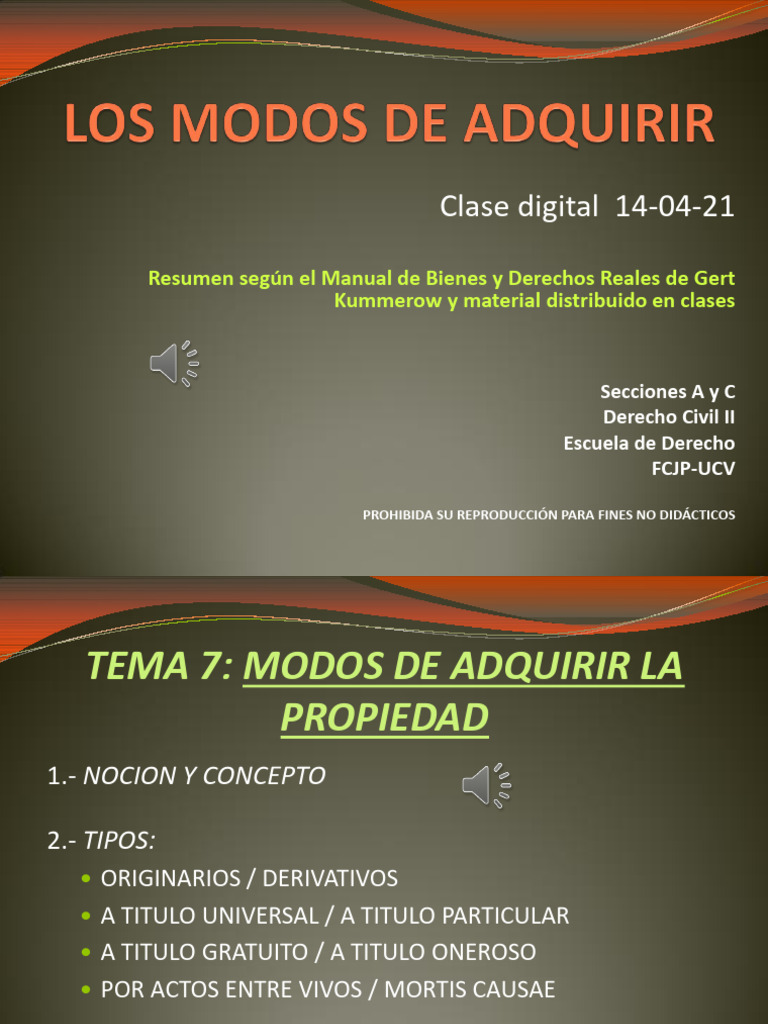Tema 8 Modos de Adquirir La Propiedad | Descargar gratis PDF ...