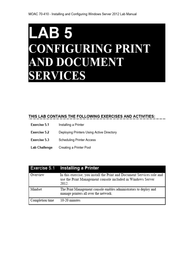 Configuring Print Services in Windows Server | PDF | Active Directory ...