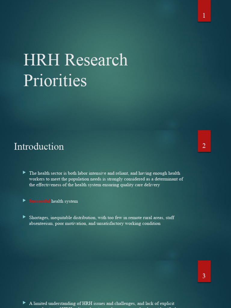 HRH Research Prioirities | PDF | Health Human Resources | Health Care