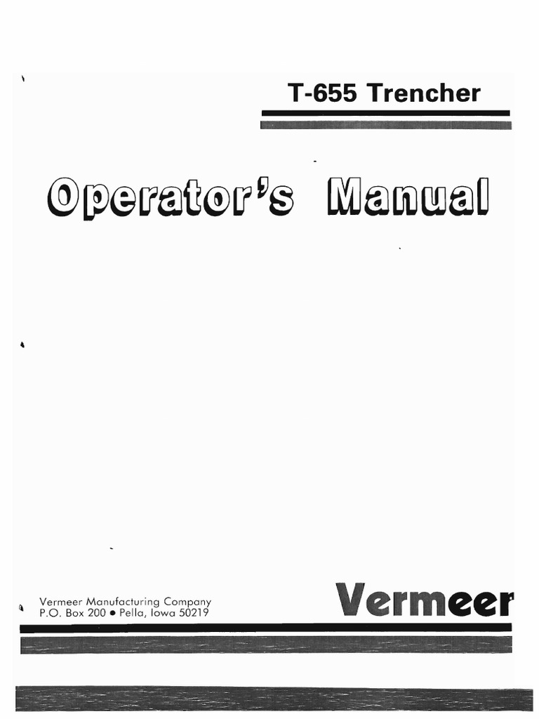 T655 Trencher Operators Manual | PDF | Pressure | Switch