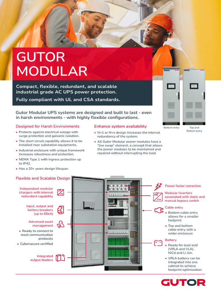 Gutor - Modular - AC UPS - GMA - Leaflet - QA1 - v2 | PDF | Electrical ...