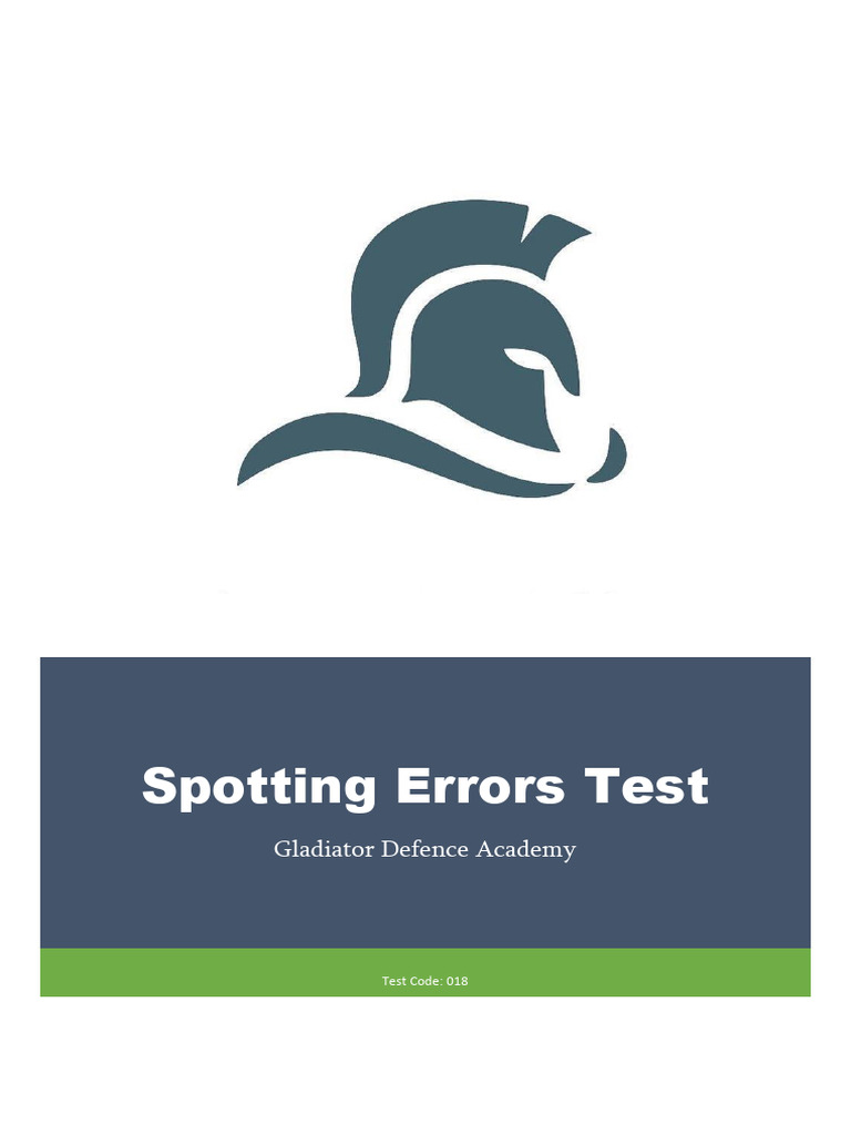 Spotting Errors Test Gladiator Defence Academy | PDF | Grammatical ...
