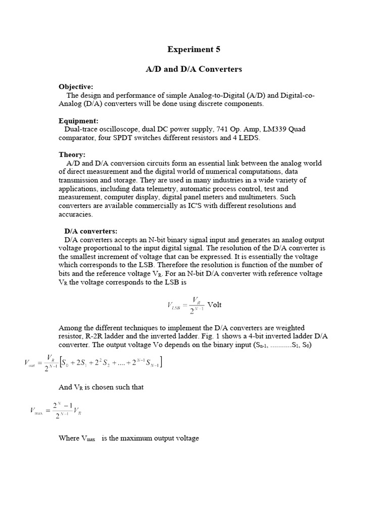 Simu Exp5 | PDF | Analog To Digital Converter | Digital To Analog Converter