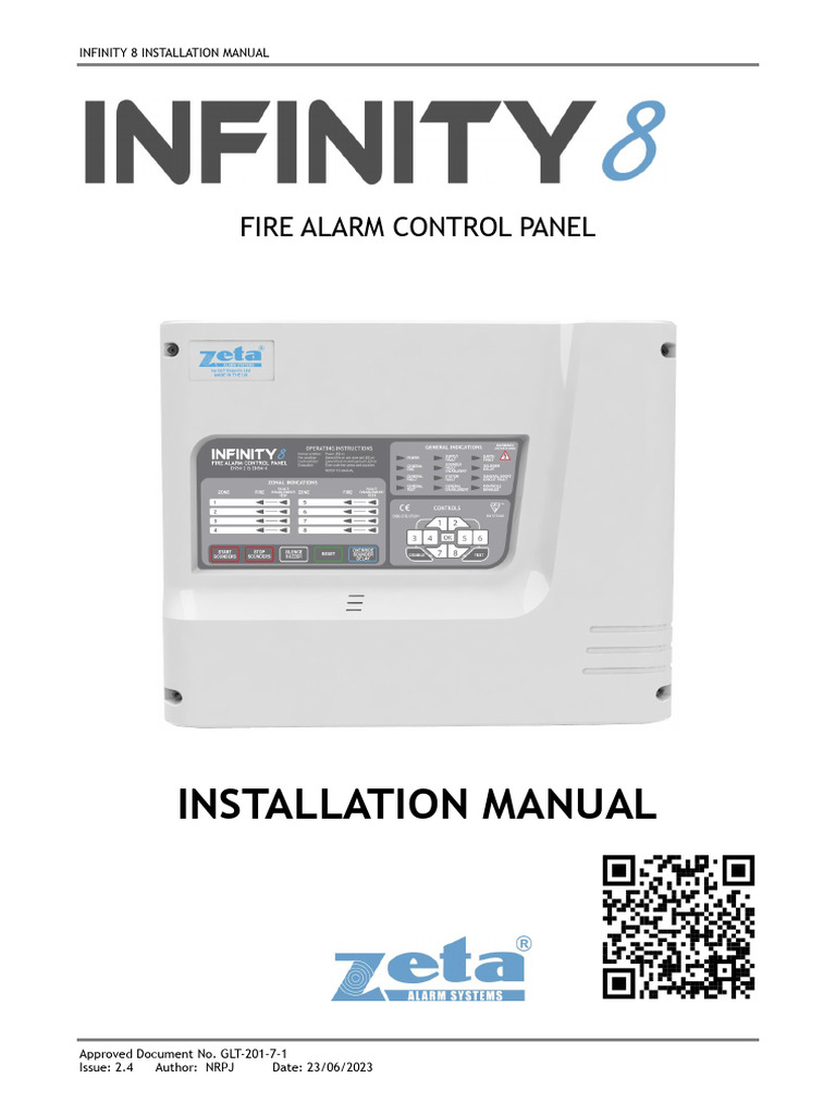 Infinity 8 Fire Alarm Installation Guide | PDF | Relay | Electrical Wiring