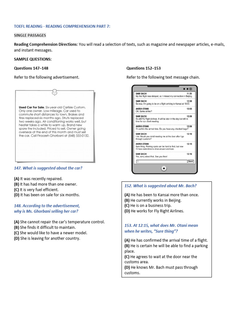 Toeic Reading Passages Part 7 | PDF | Advertising