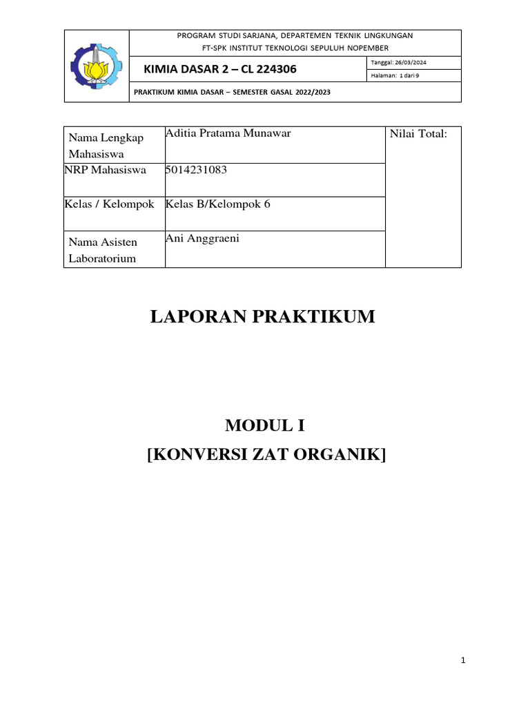 Laprak - Modul 01 - Aditia Pratama Munawar | PDF | Sains & Matematika