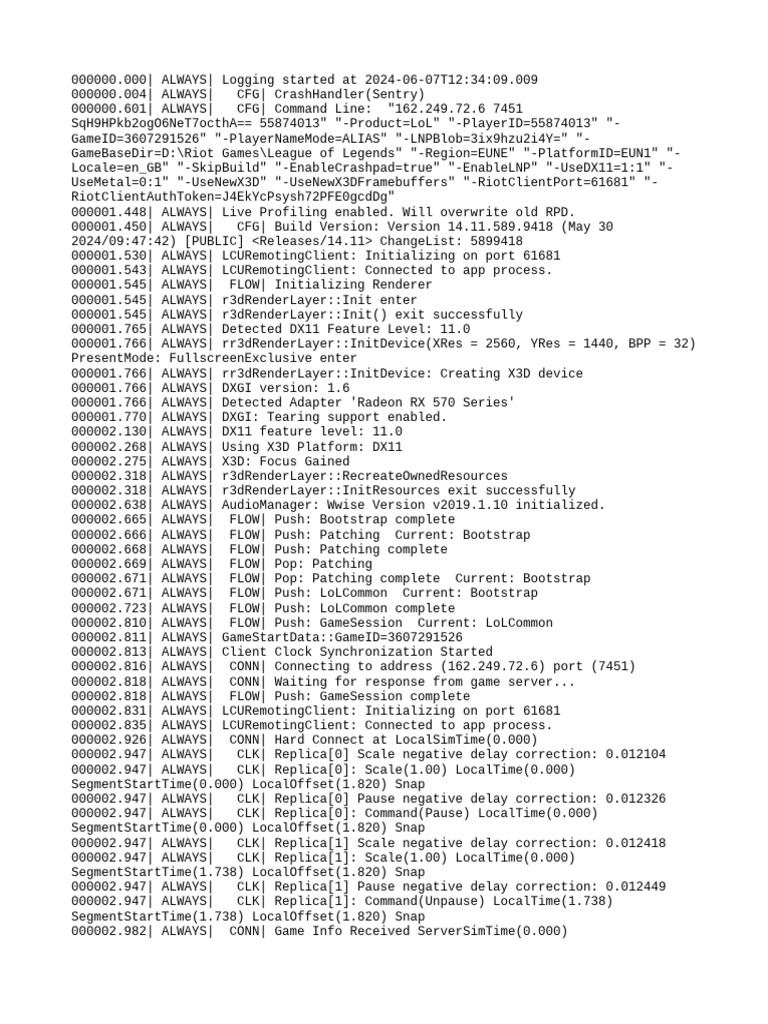 LoL Game Session Log | PDF | Computing | Computer Architecture