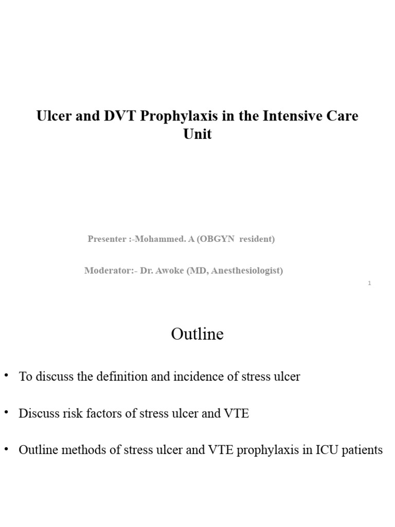 DVT and GI Prophylaxis in ICU Patients | PDF | Medical Specialties ...