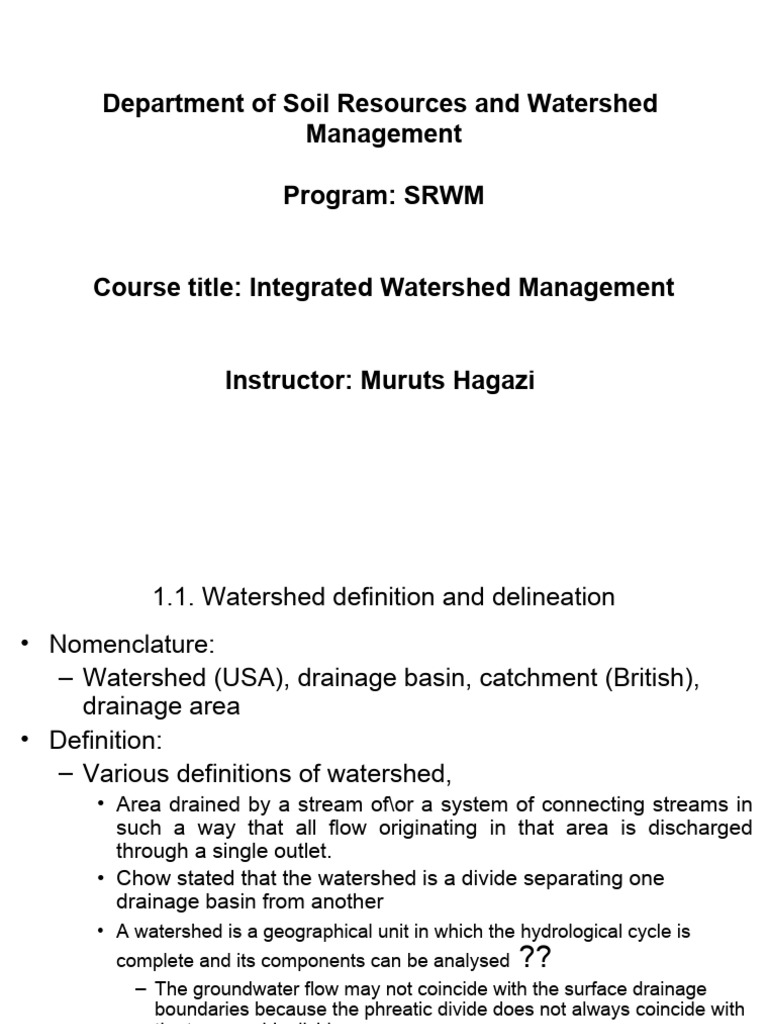 Watershed | PDF | Drainage Basin | Stream