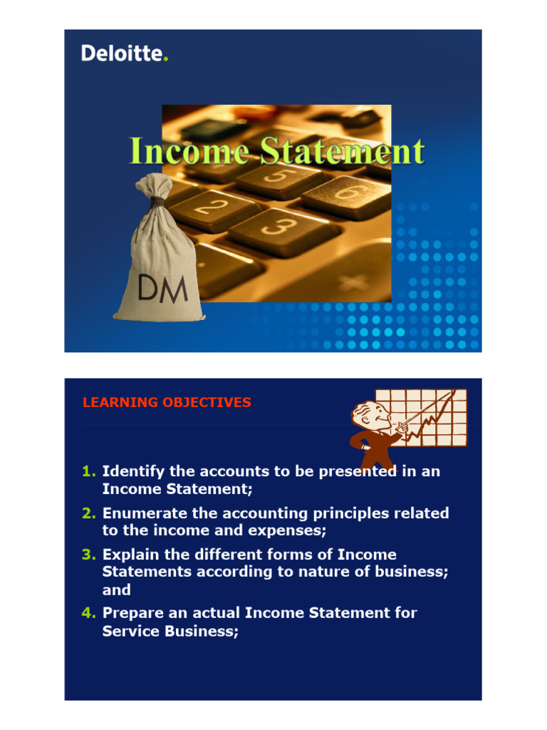 Basic FS - Income Statement for Service Business and Statement of ...