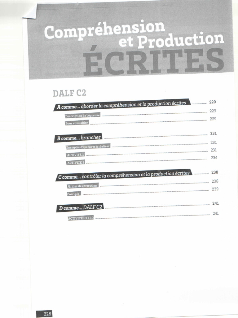 Compréhension Et Production Écrites Dalf C2 (228-271) | PDF