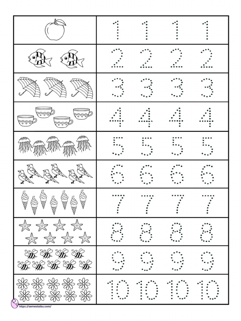 Menulis Angka 1-10 | PDF