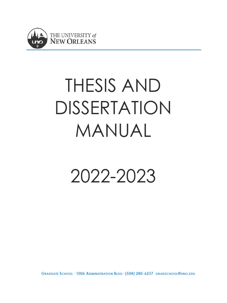 Thesis DissertationManual 2022 | PDF | Thesis | Copyright