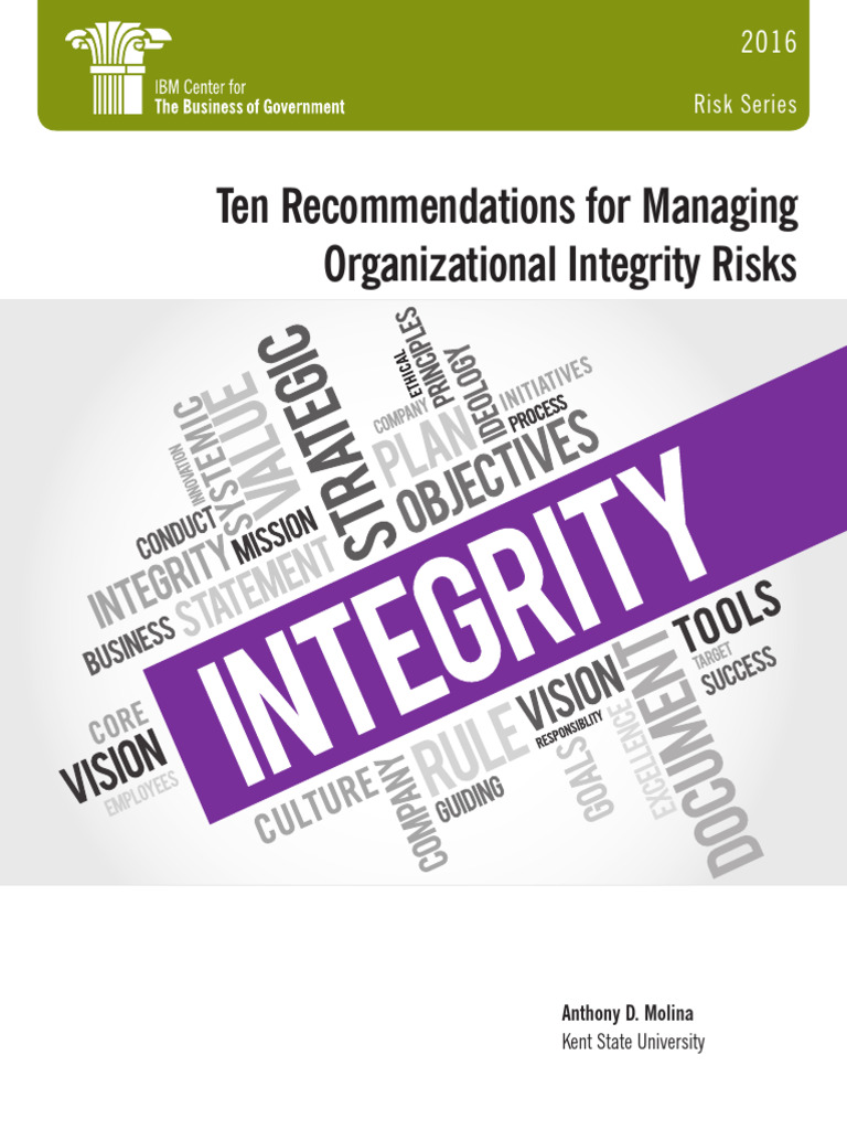 Ten Recommendations For Managing Organizational Integrity Risks | PDF ...