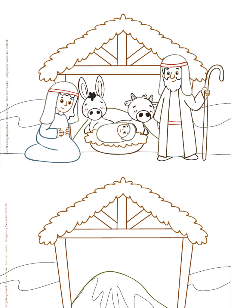 Disegno Presepe Da Colorare e Stampare Per Bambini Fai Da Te | PDF