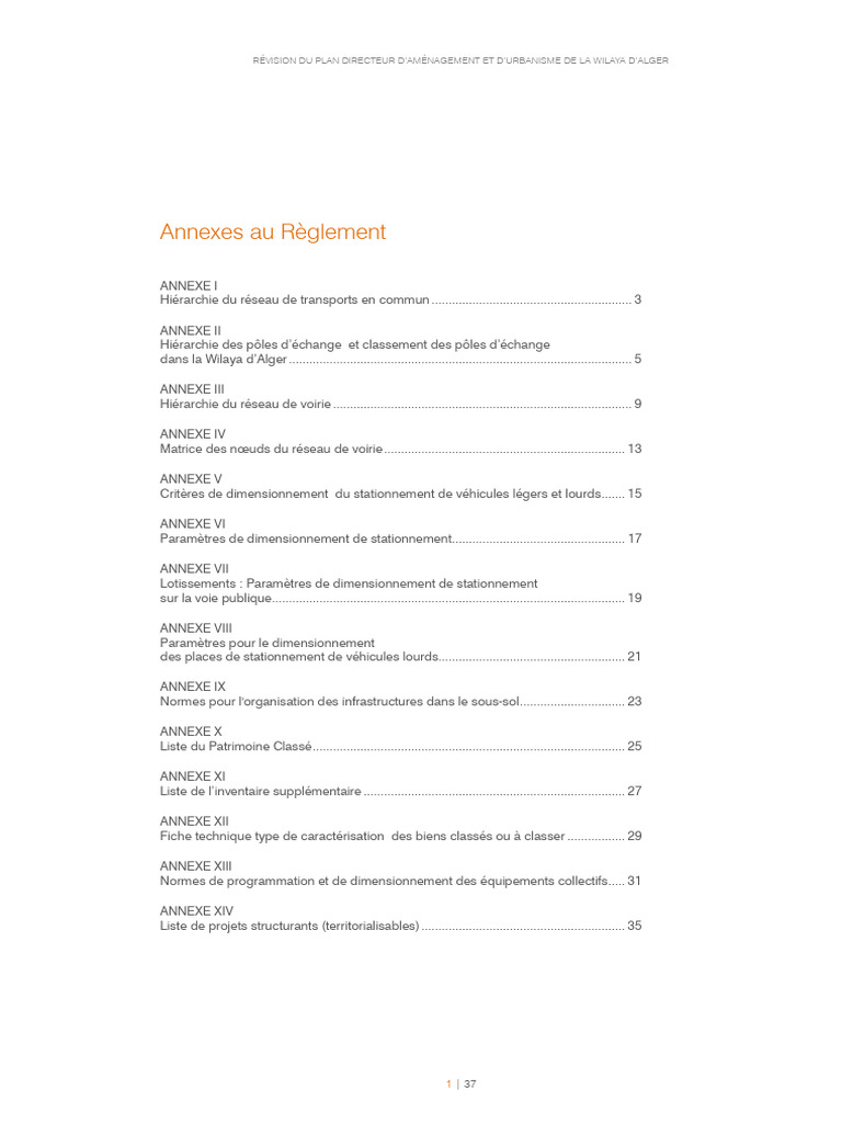 PDAU - L15 - Règlement - ANNEXES - Version Finale | PDF | Alger | Autoroute