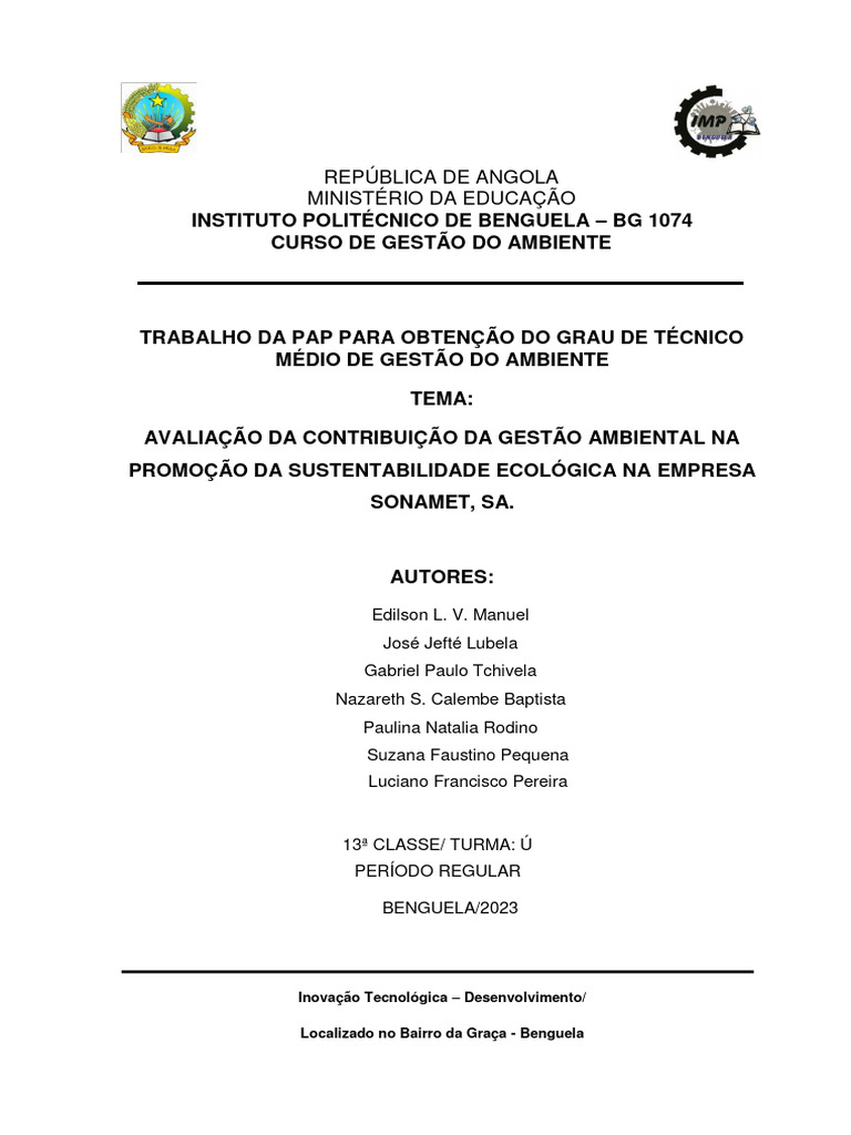 Tcc Grupo 1 2024 Avaliação Dos Sga Sonamet Pdf Raciocínio Indutivo