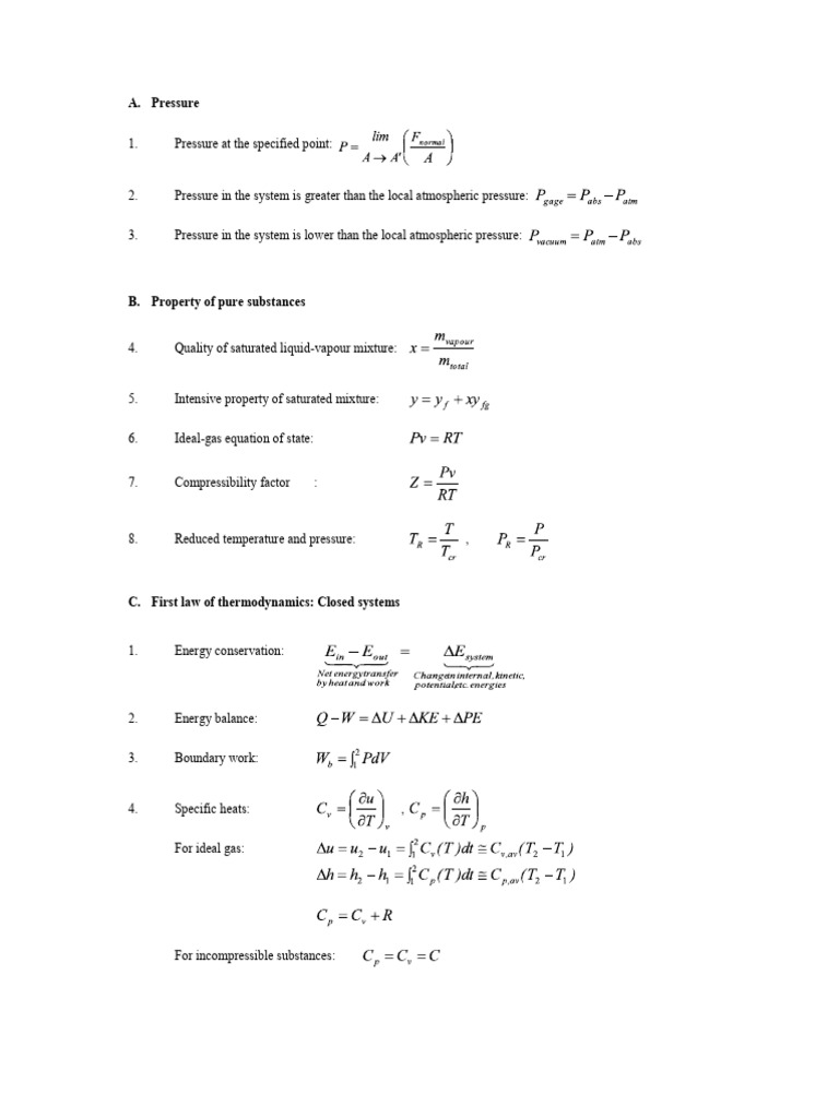 MEHB2014 Formula Sheet in Property Tables Booklet | PDF | Teaching ...