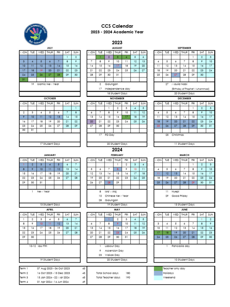 CCS CALENDAR 2023-2024 - Updated 8may | PDF | Observances | Abrahamic ...