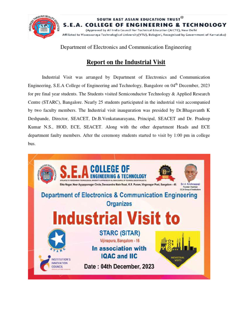 Industrial Visit Report 04 12 2023 | PDF | Semiconductor Device ...