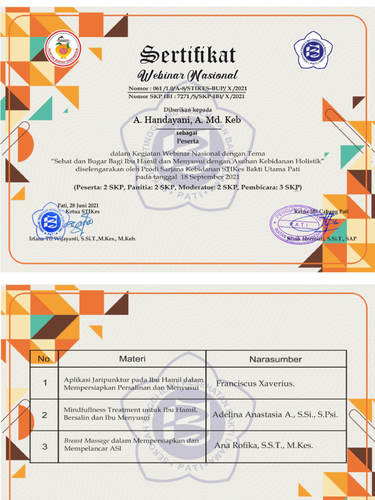 Sertifikat Webinar Nasional | PDF